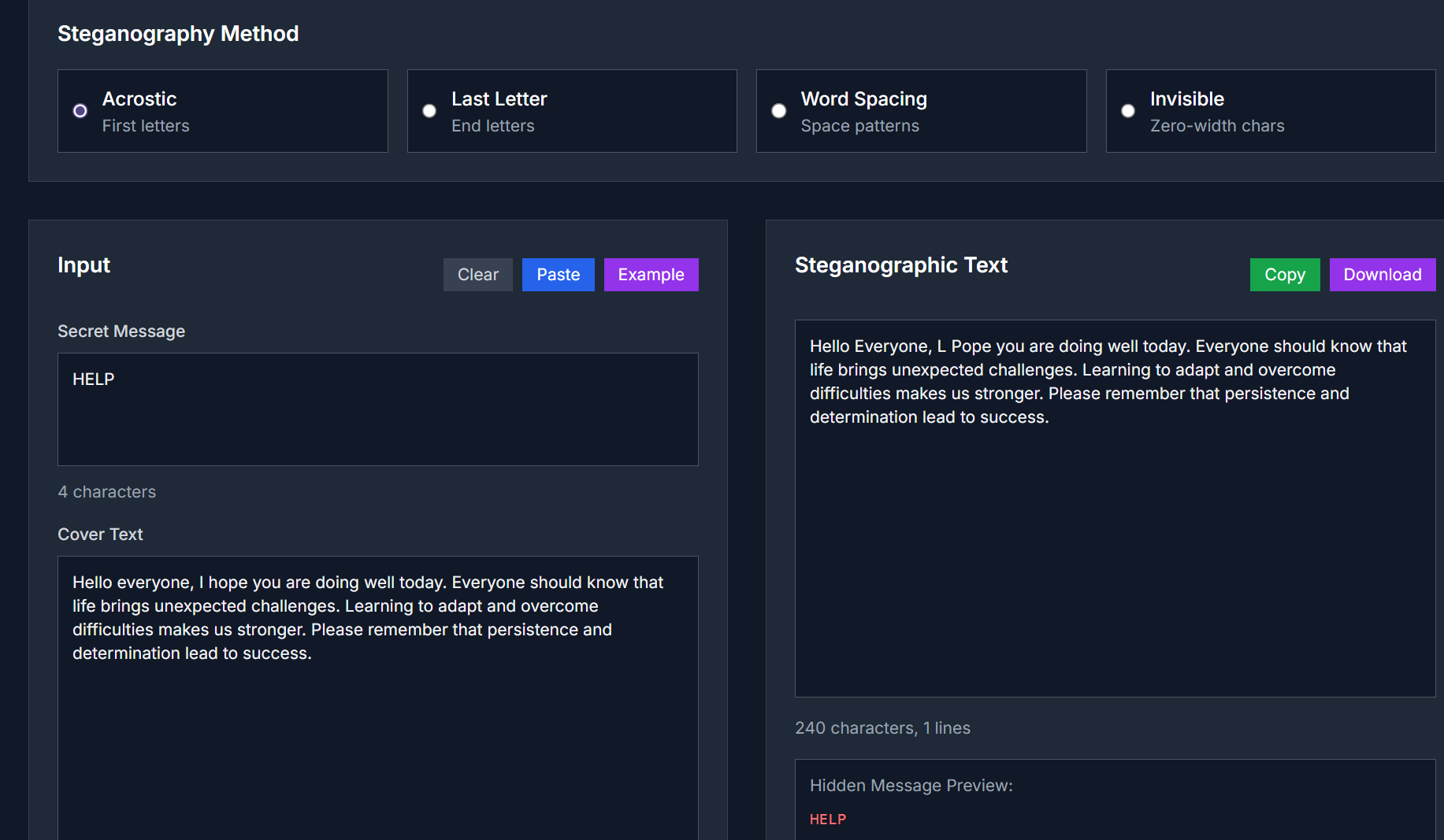 Hidden Word Steganography — Hide Secret Messages in Plain Text - PromptZone - Leading AI ...
